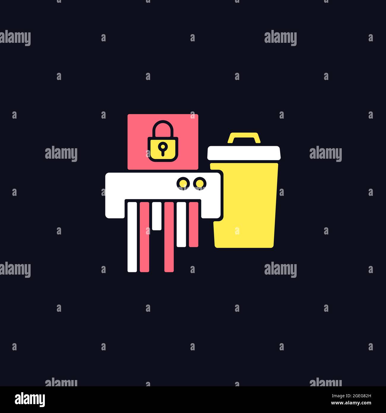 Sensitive information disposal RGB color icon for dark theme Stock ...