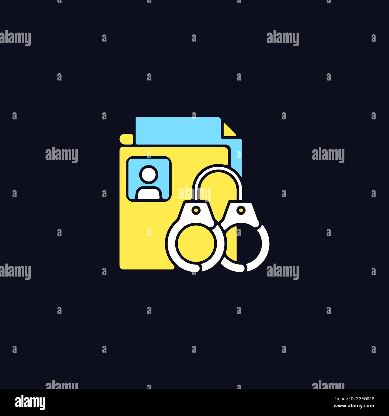 Sealing criminal records RGB color icon for dark theme Stock Vector ...