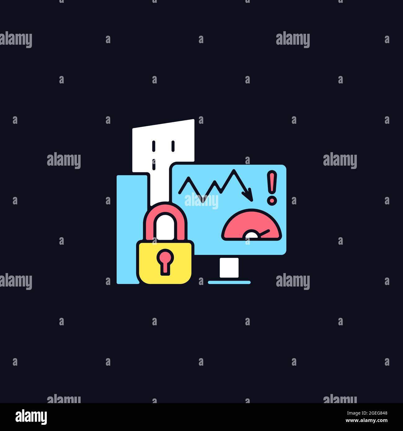 Company risk scoring privacy RGB color icon for dark theme Stock Vector ...