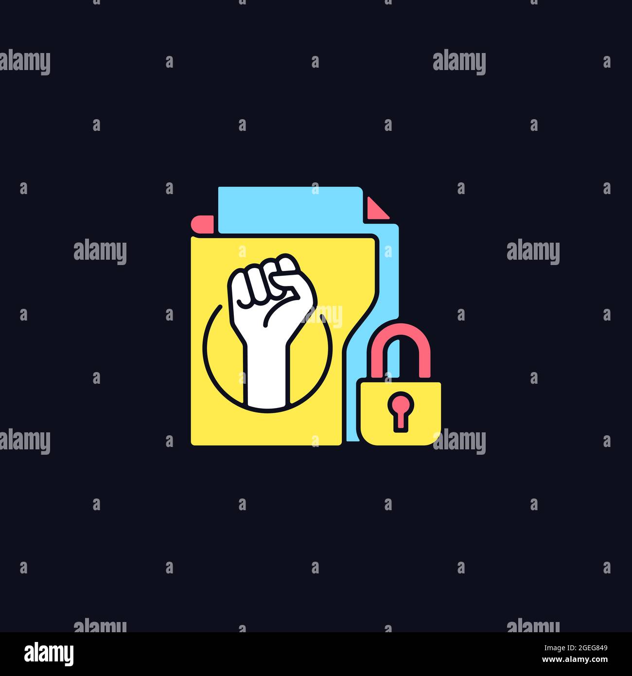 Trade union membership RGB color icon for dark theme Stock Vector Image ...
