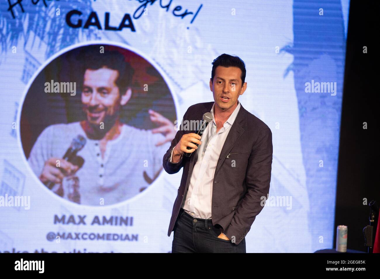 Los Angeles, United States. 19th Aug, 2021. Max Amini performs at A ...