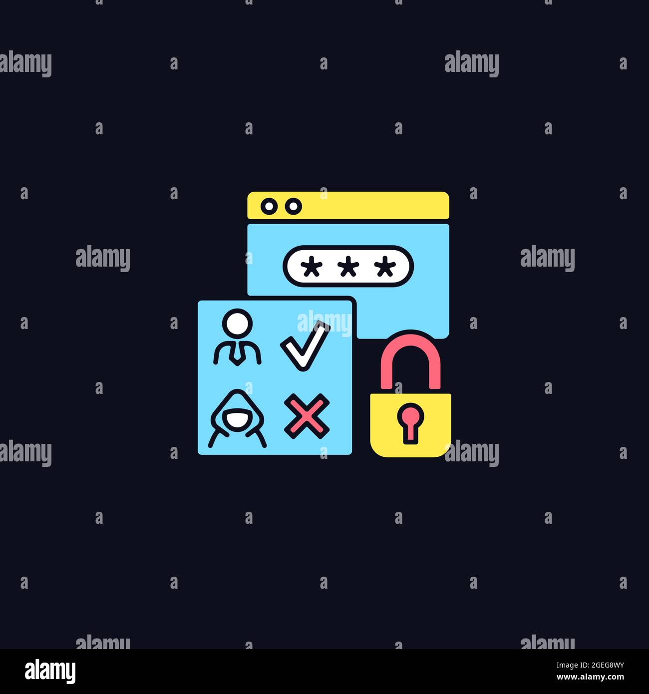 Access control RGB color icon for dark theme Stock Vector Image & Art ...