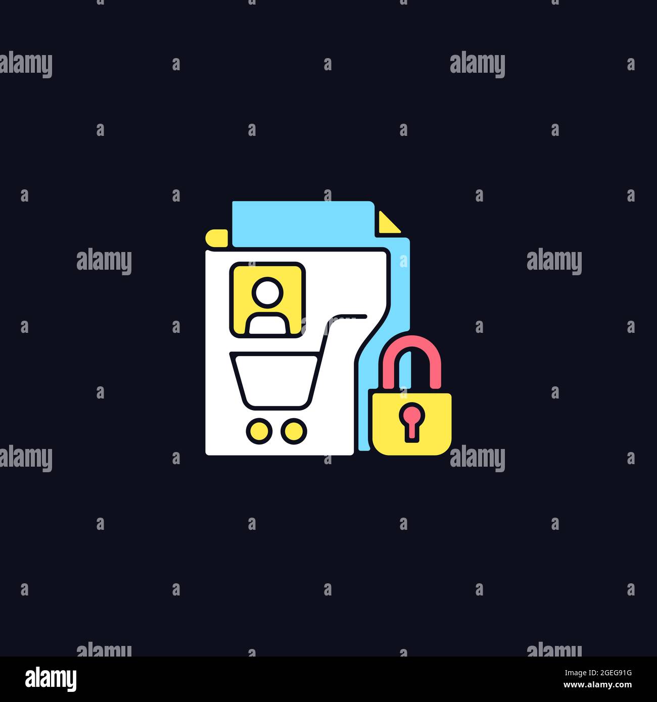 Consumer data privacy RGB color icon for dark theme Stock Vector Image ...