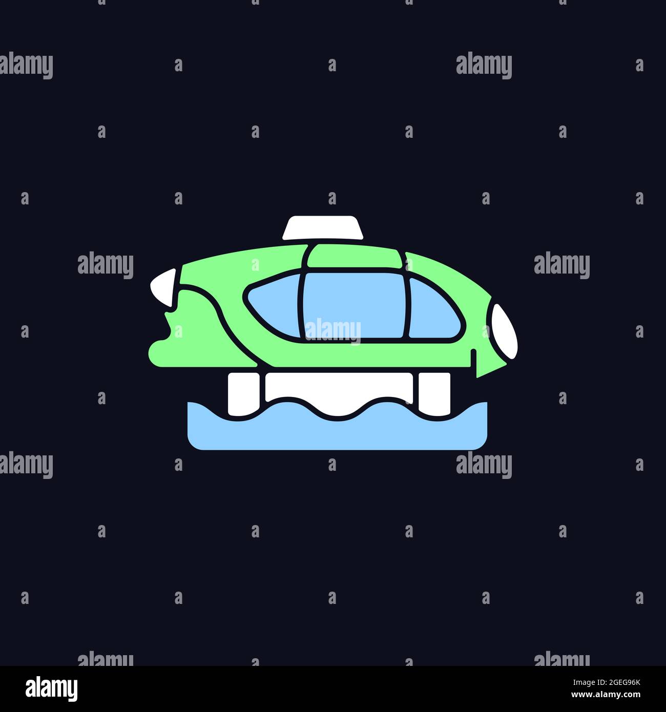 Electric water taxi RGB color icon for dark theme Stock Vector Image ...