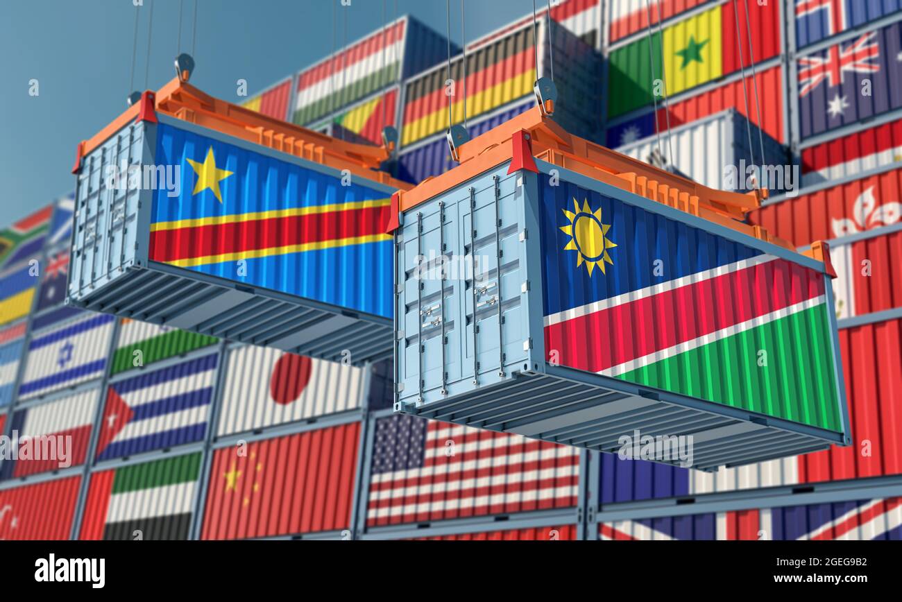 Freight containers with Democratic Republic of The Congo and Namibia ...