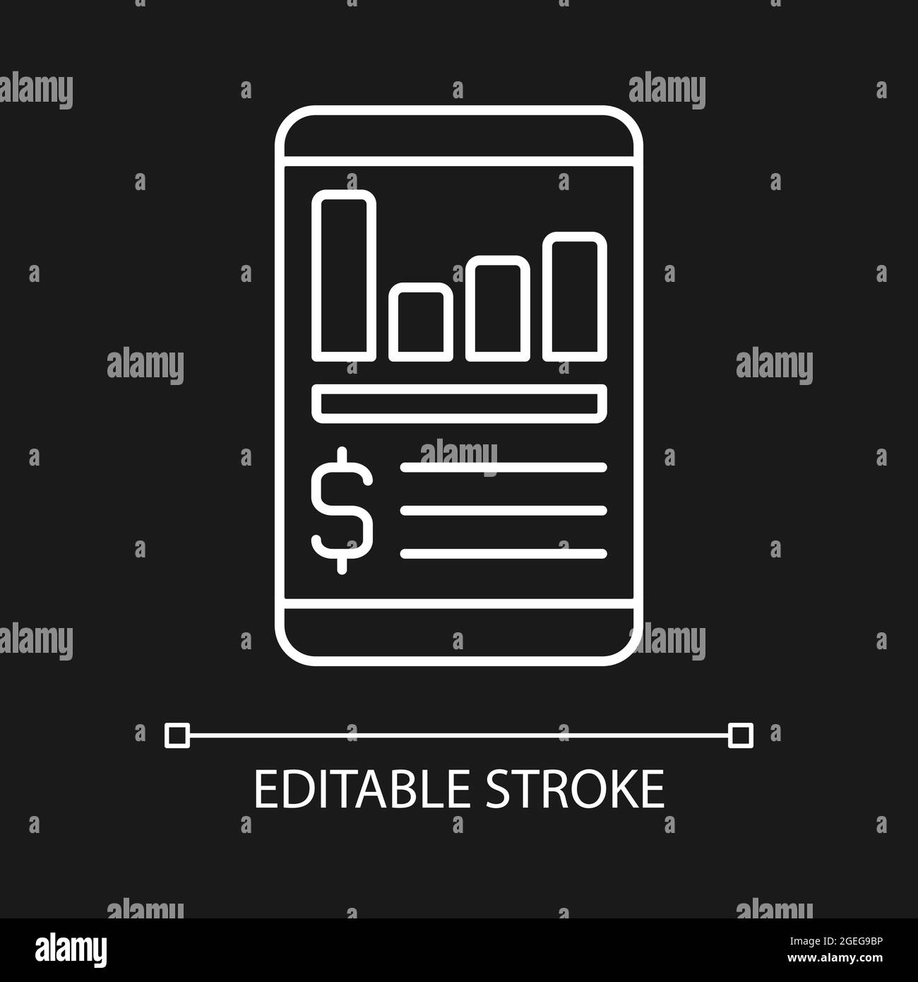 Expense tracker app white linear icon for dark theme Stock Vector Image ...