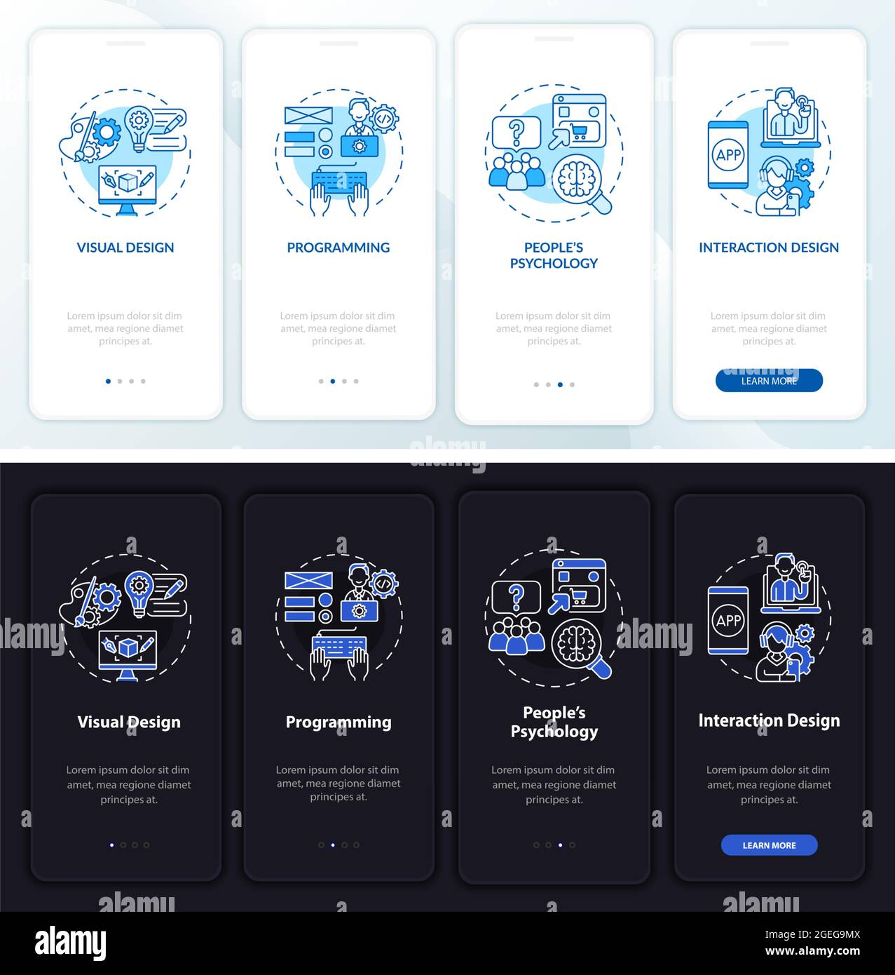 UX design onboarding mobile app page screen Stock Vector Image & Art ...