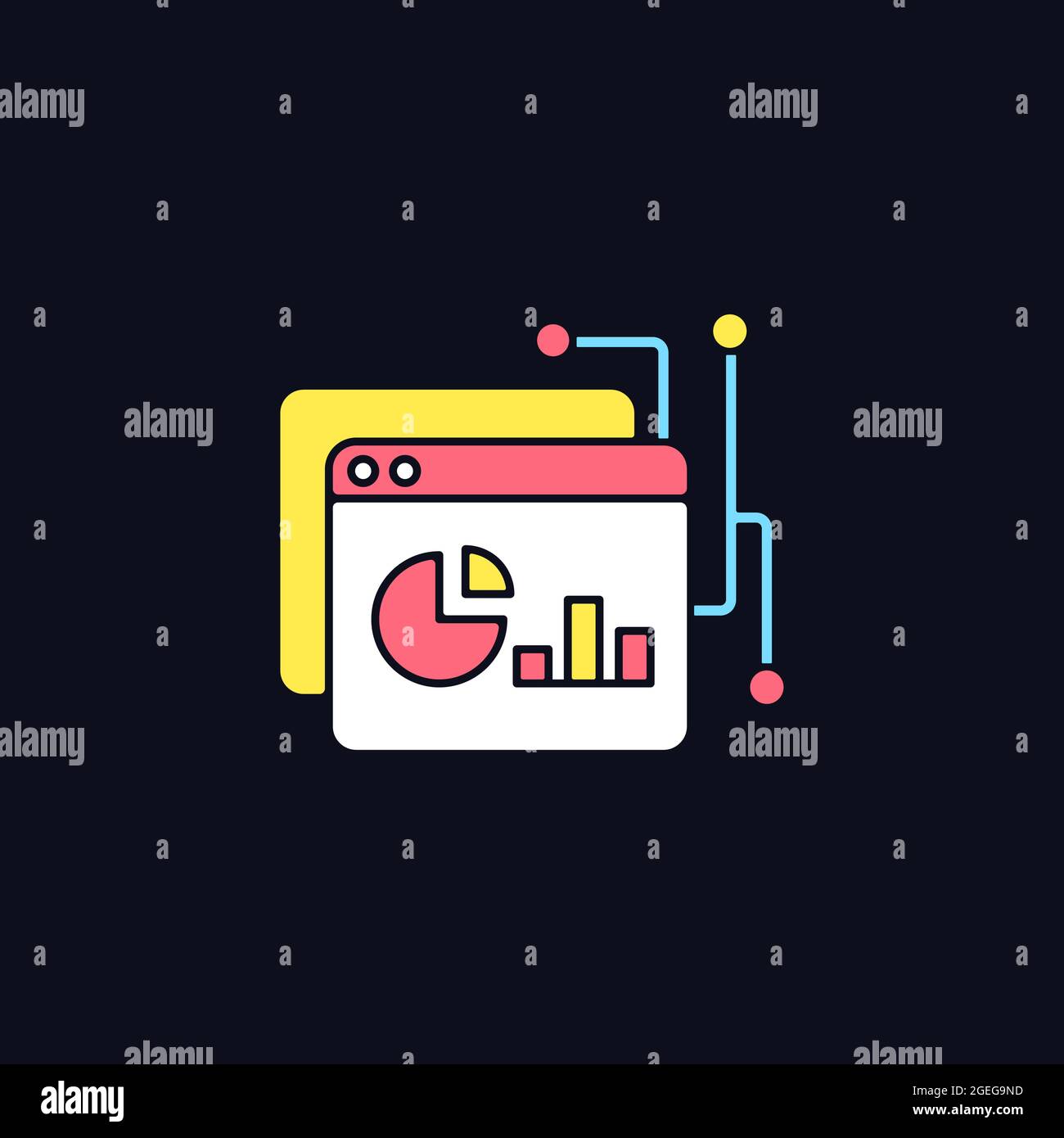 Data intelligence platform RGB color icon for dark theme Stock Vector ...