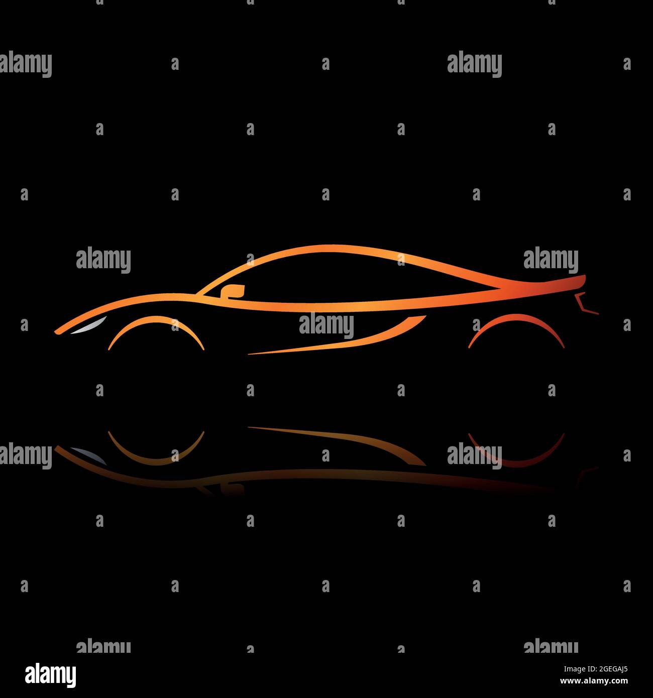 Supercar orange outline. Elegant sign for your company, brand or any ...