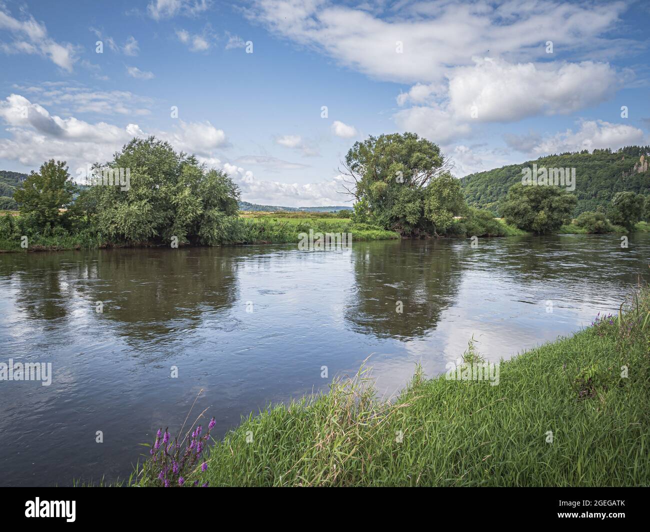 View over the river Weser Stock Photo - Alamy