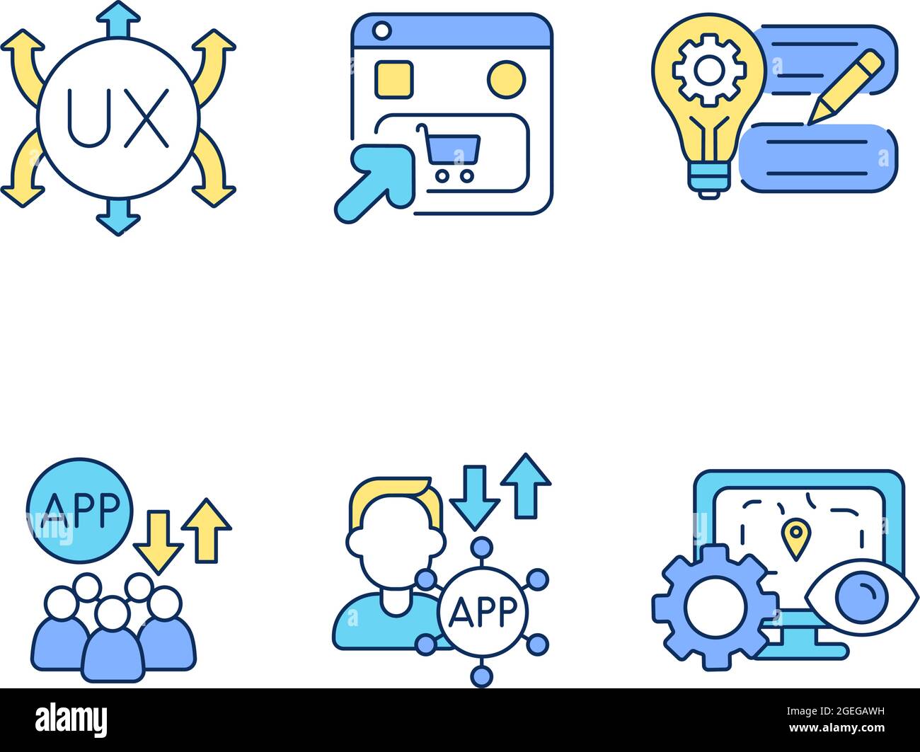 Software development process RGB color icons set Stock Vector Image ...