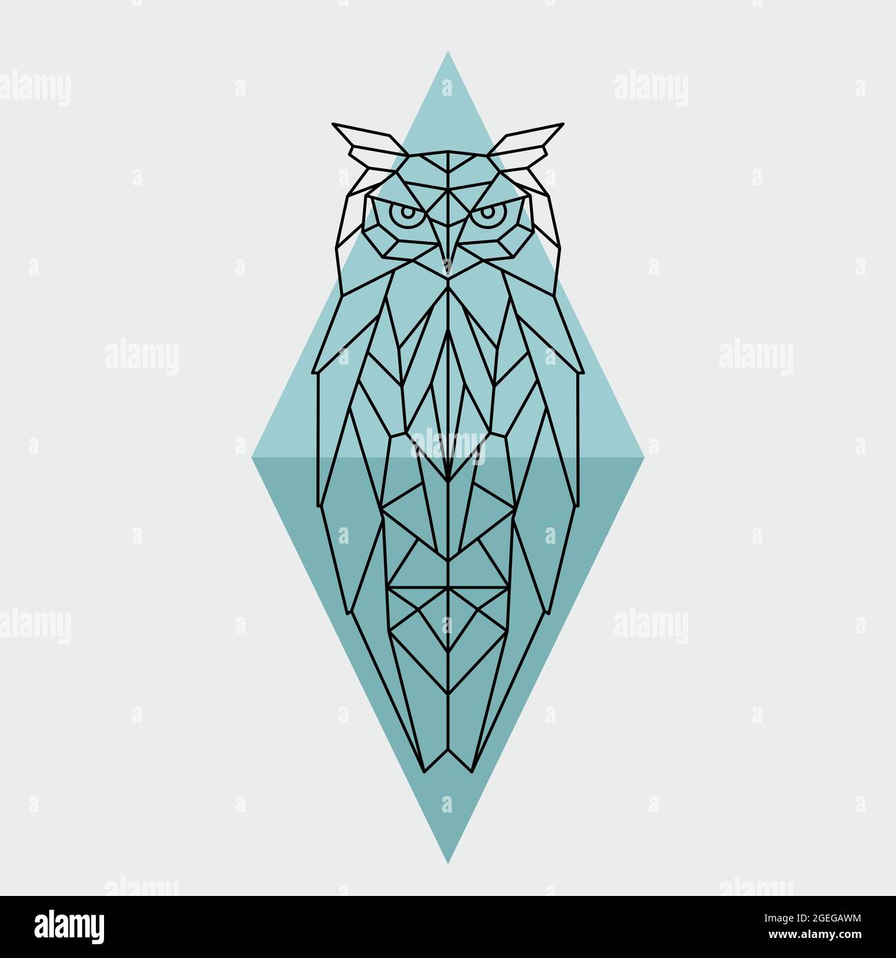 Geometric owl. Wild animal. Vector illustration Stock Vector Image ...