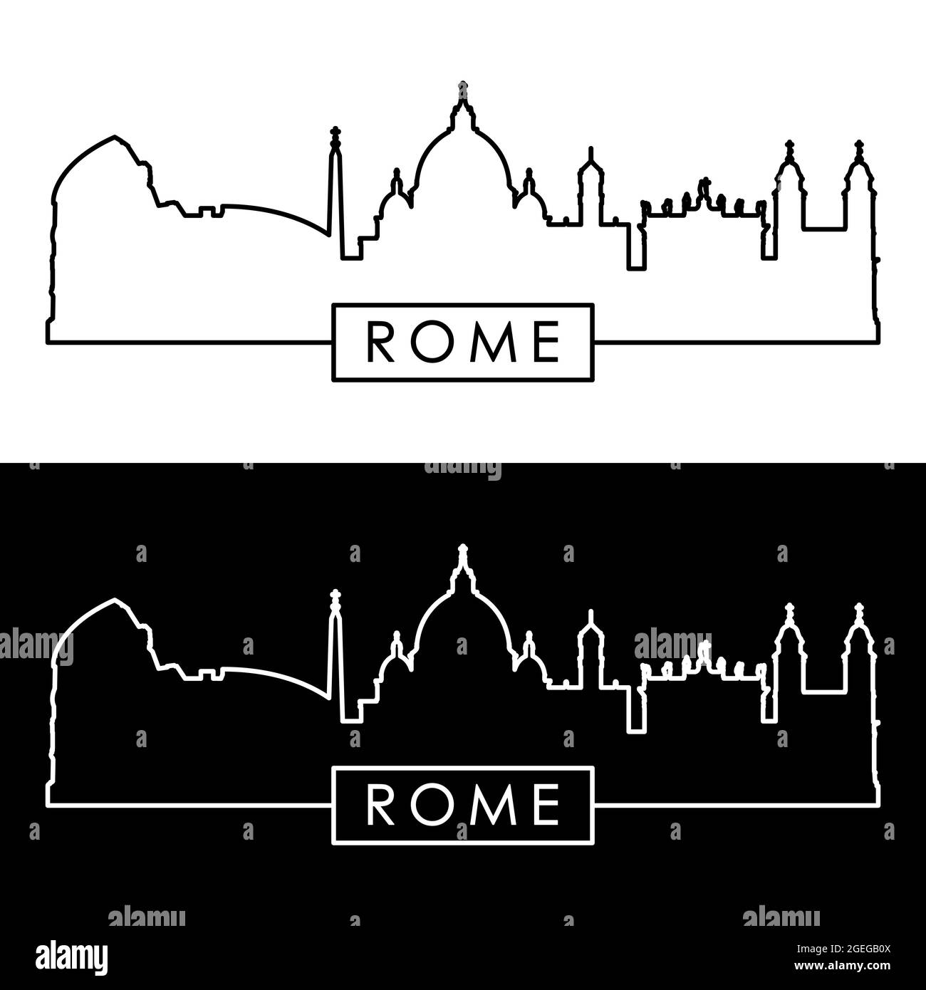 Rome skyline illustration hi-res stock photography and images - Alamy