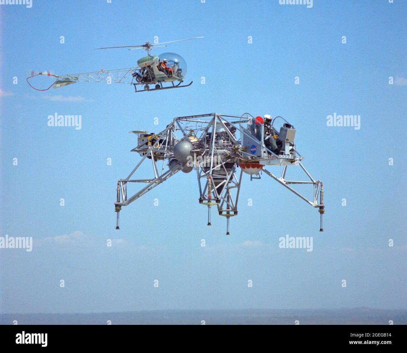 LLRV flight #1-16-61F with Bell 47 Helicopter providing chase support ...