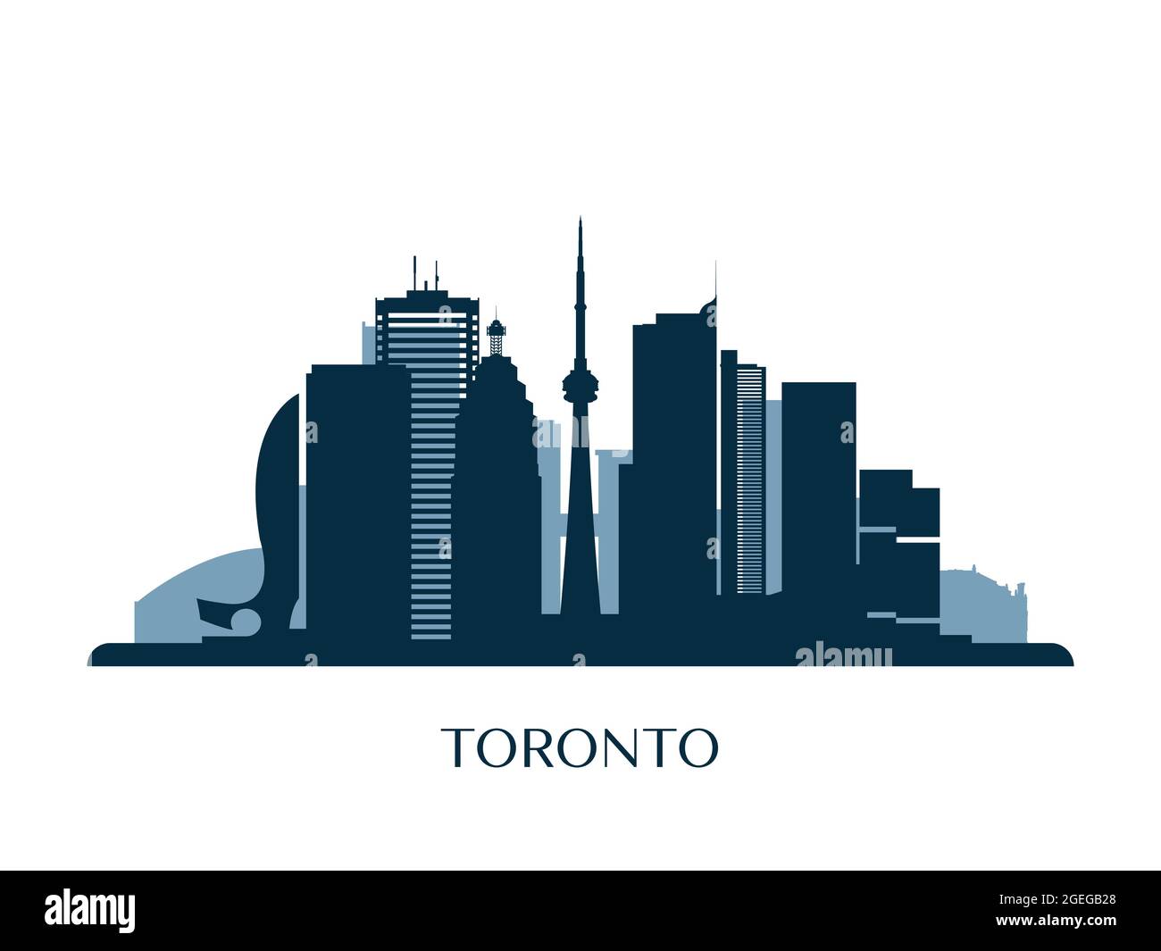 Toronto skyline, monochrome silhouette. Vector illustration Stock Vector Image & Art - Alamy