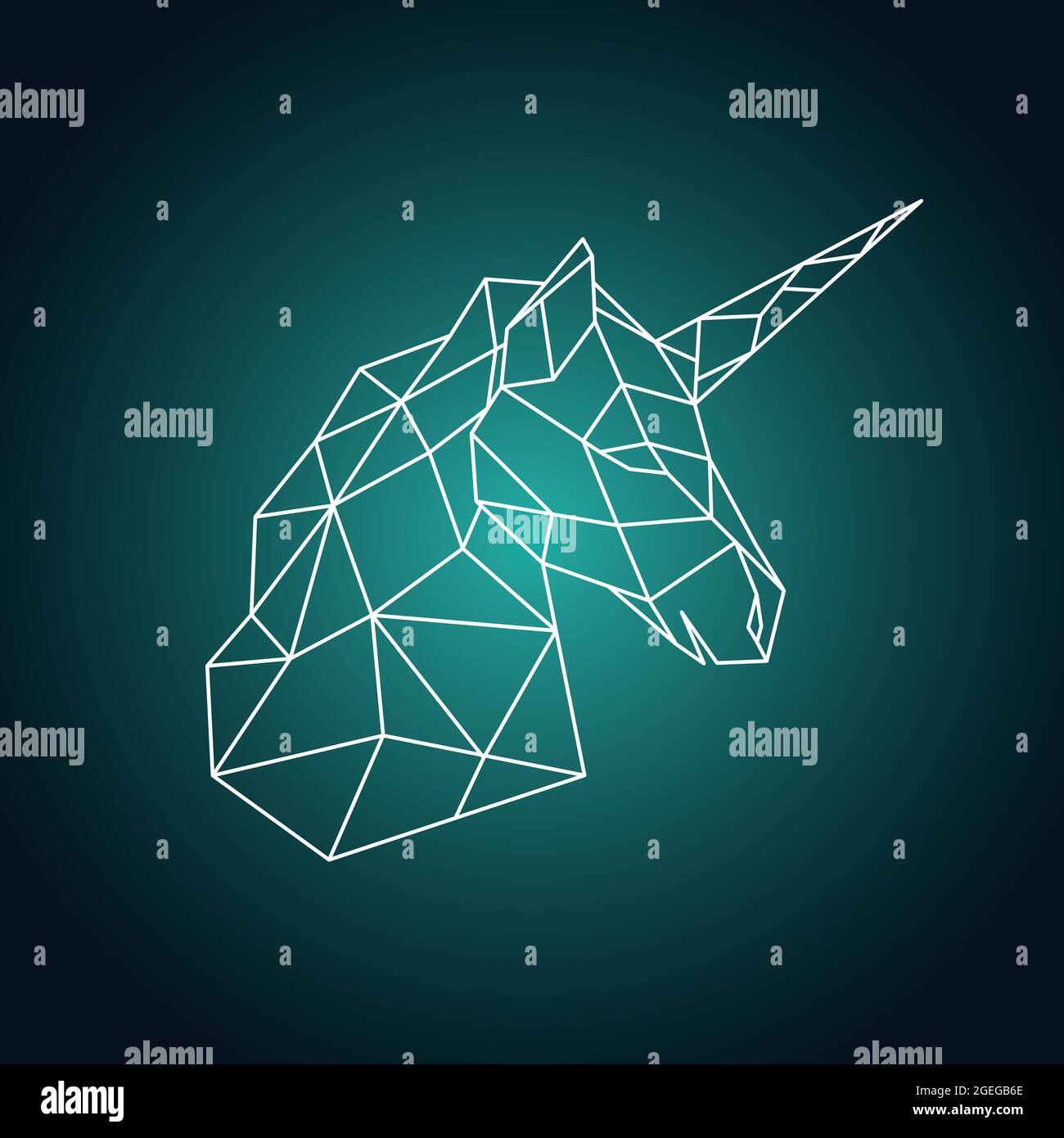 Geometric unicorn head. Side view. Vector illustration Stock Vector ...