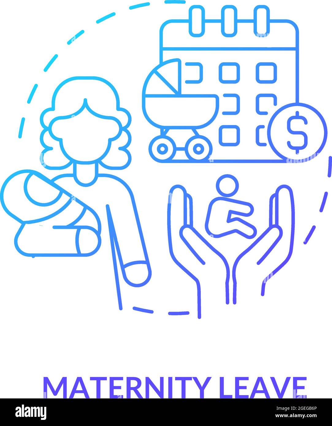 Maternity leave blue gradient icon Stock Vector Image & Art - Alamy