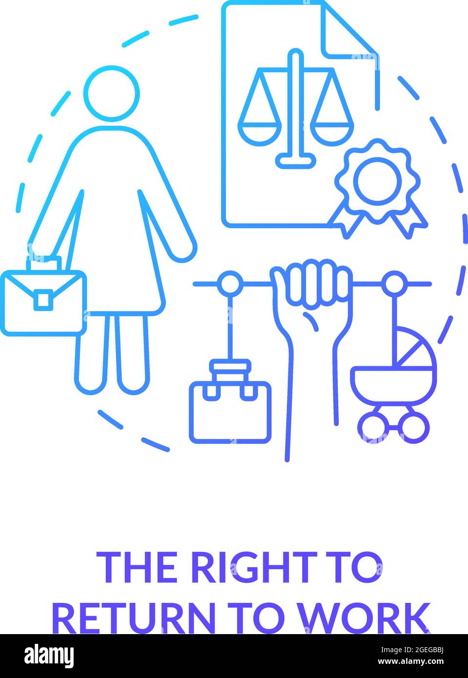 Right to return to work blue gradient icon Stock Vector Image & Art - Alamy