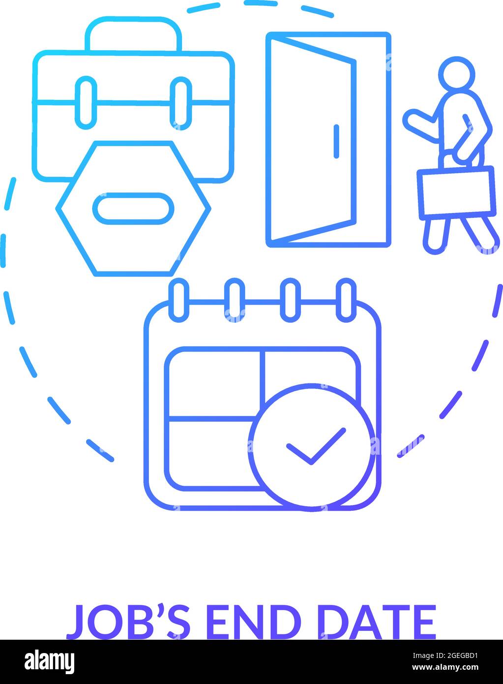 Job end date blue gradient icon Stock Vector Image & Art - Alamy