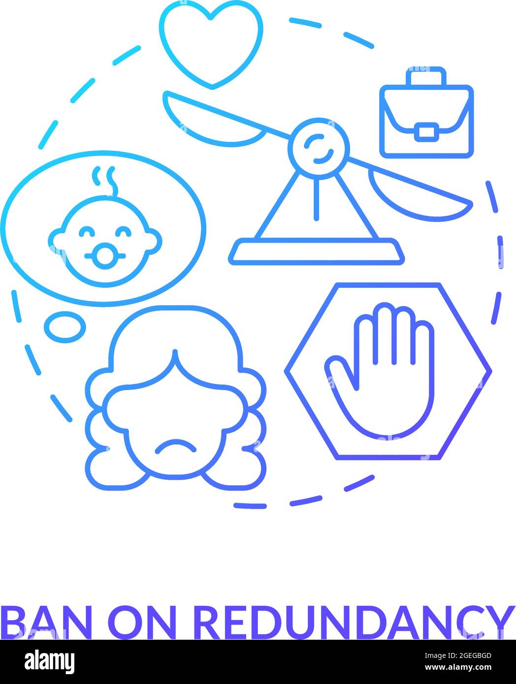 Ban on redundancy blue gradient icon Stock Vector Image & Art - Alamy