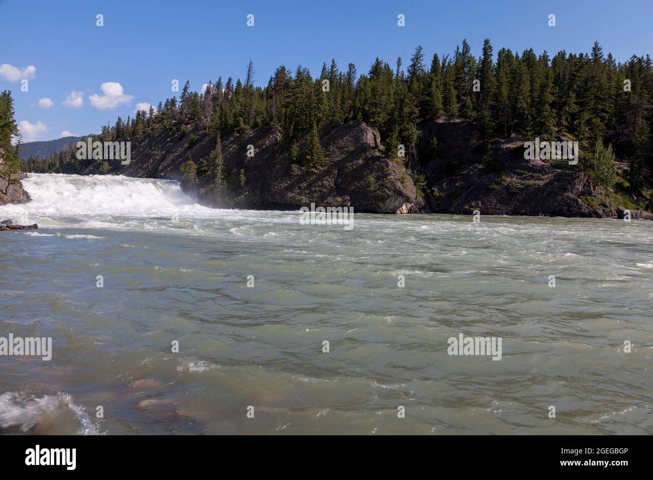 View of the Bow falls in the Banff National park region of Alberta ...