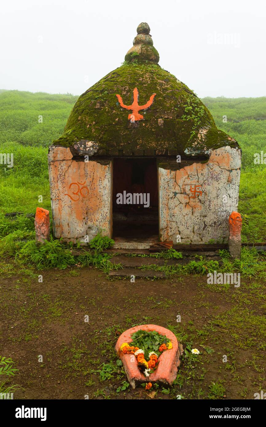 Bhavani Mata Temple on the top of the fort, Tringalwadi fort, Nashik ...