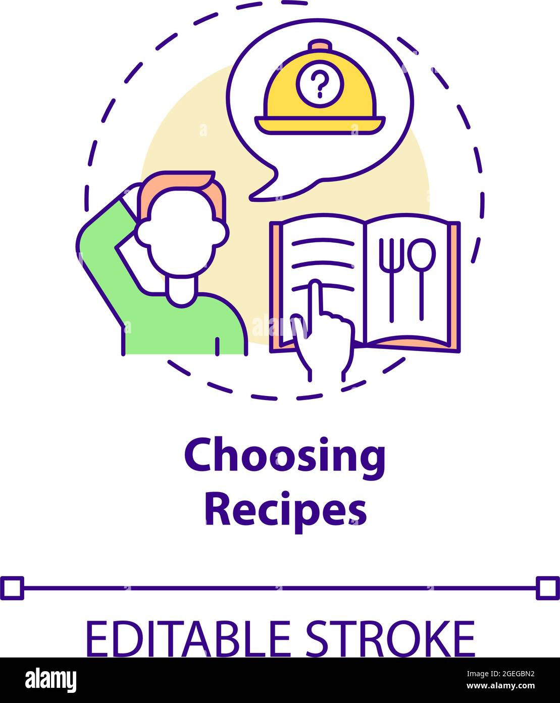 Choosing recipes concept icon Stock Vector Image & Art - Alamy