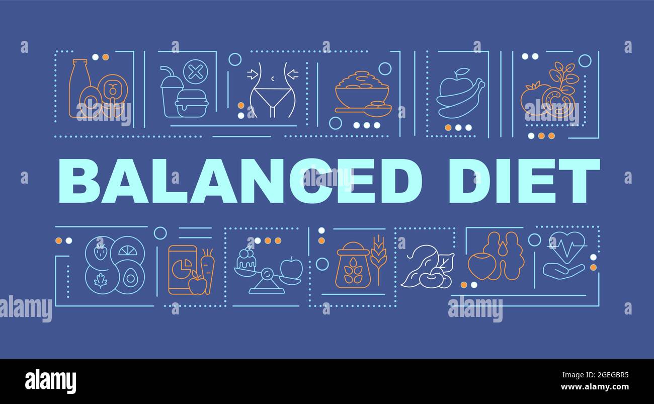 Balanced diet blue word concepts banner Stock Vector Image & Art - Alamy