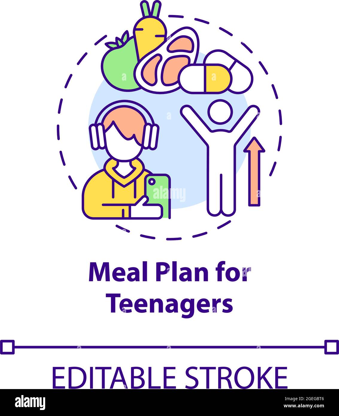 Meal plan for teenagers concept icon Stock Vector Image & Art - Alamy
