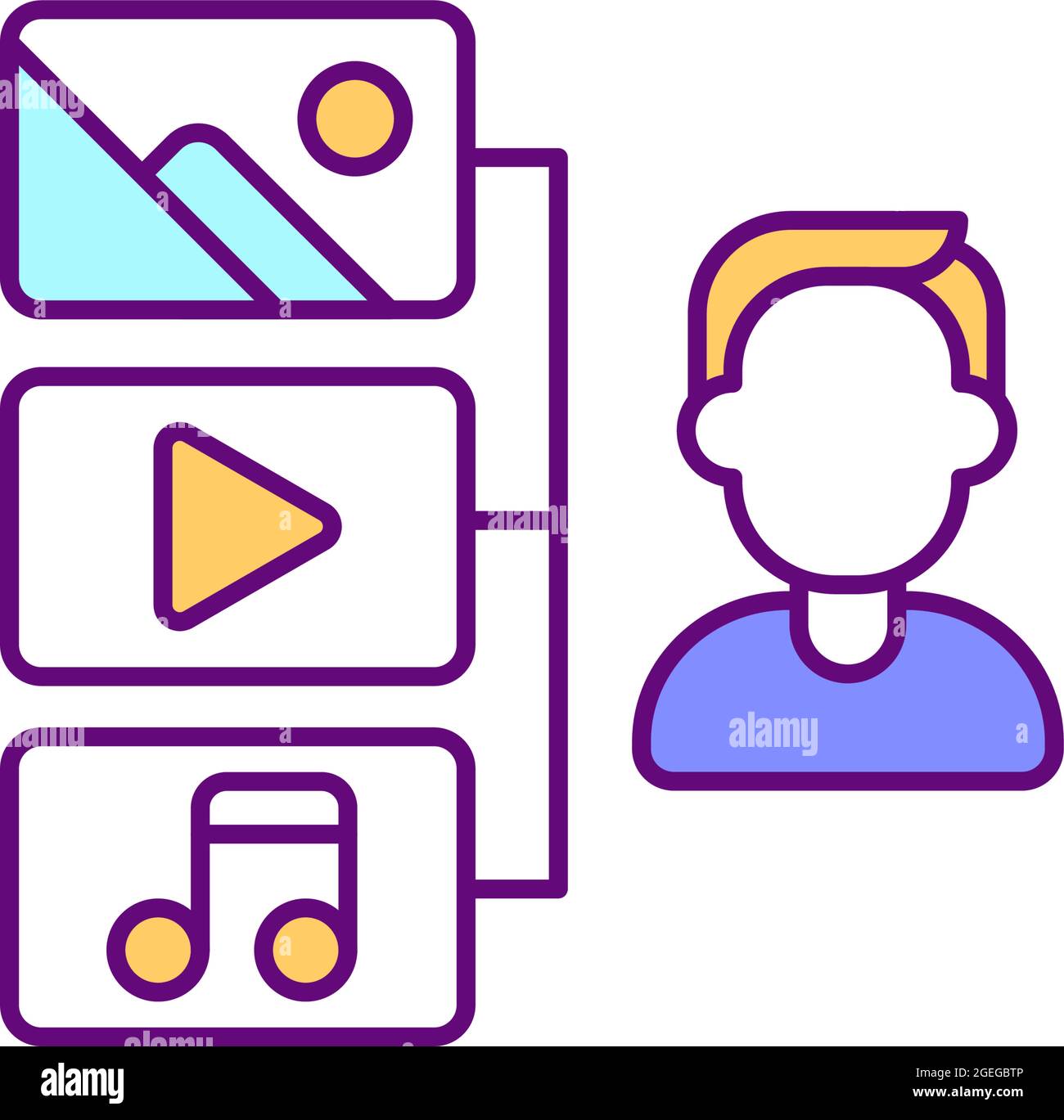 Access media library RGB color icon Stock Vector Image & Art - Alamy