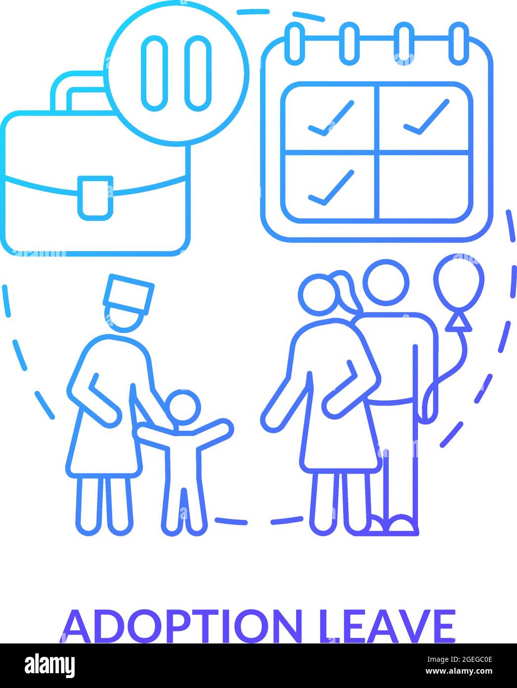 Adoption leave blue gradient icon Stock Vector Image & Art - Alamy