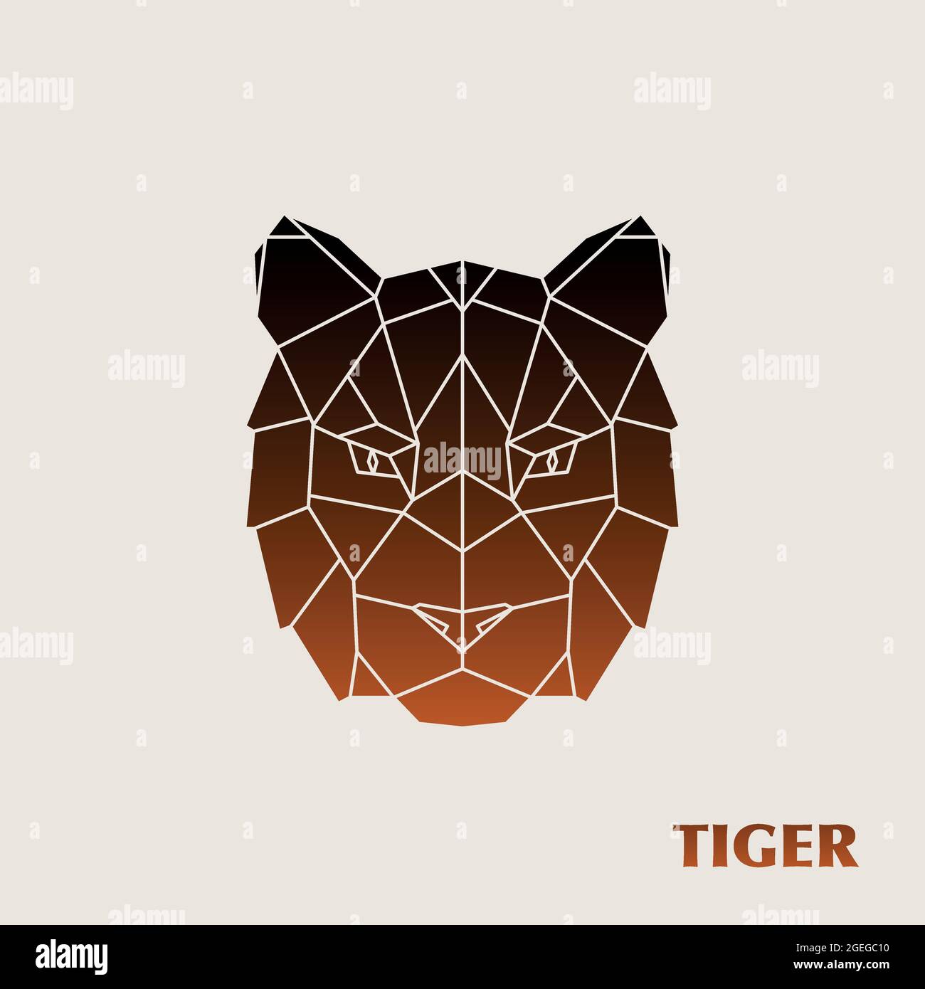 Polygonal tiger head. Wild animal. Vector illustration Stock Vector ...