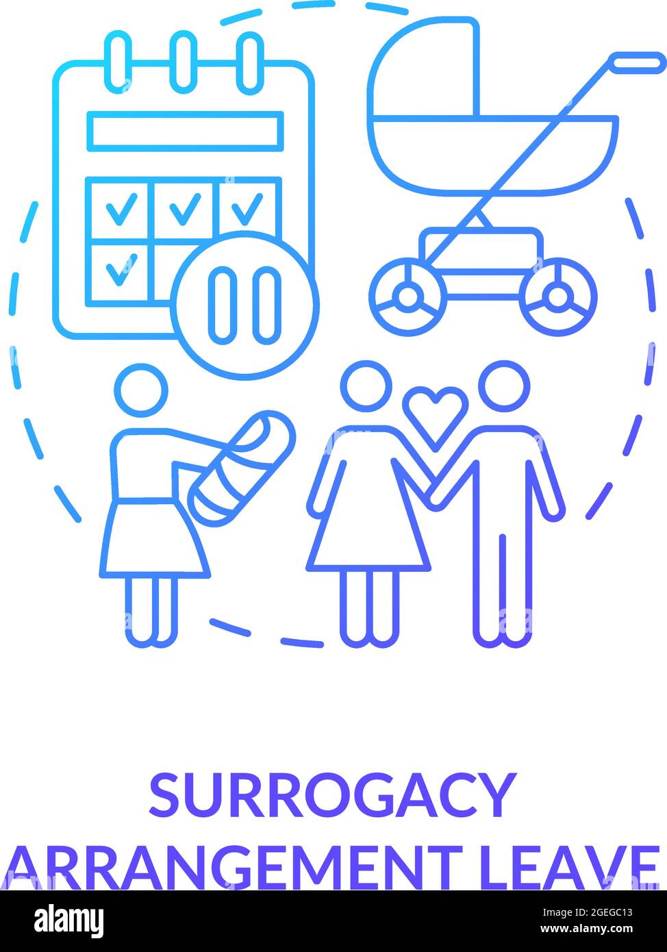 Surrogacy arrangement leave blue gradient icon Stock Vector Image & Art ...