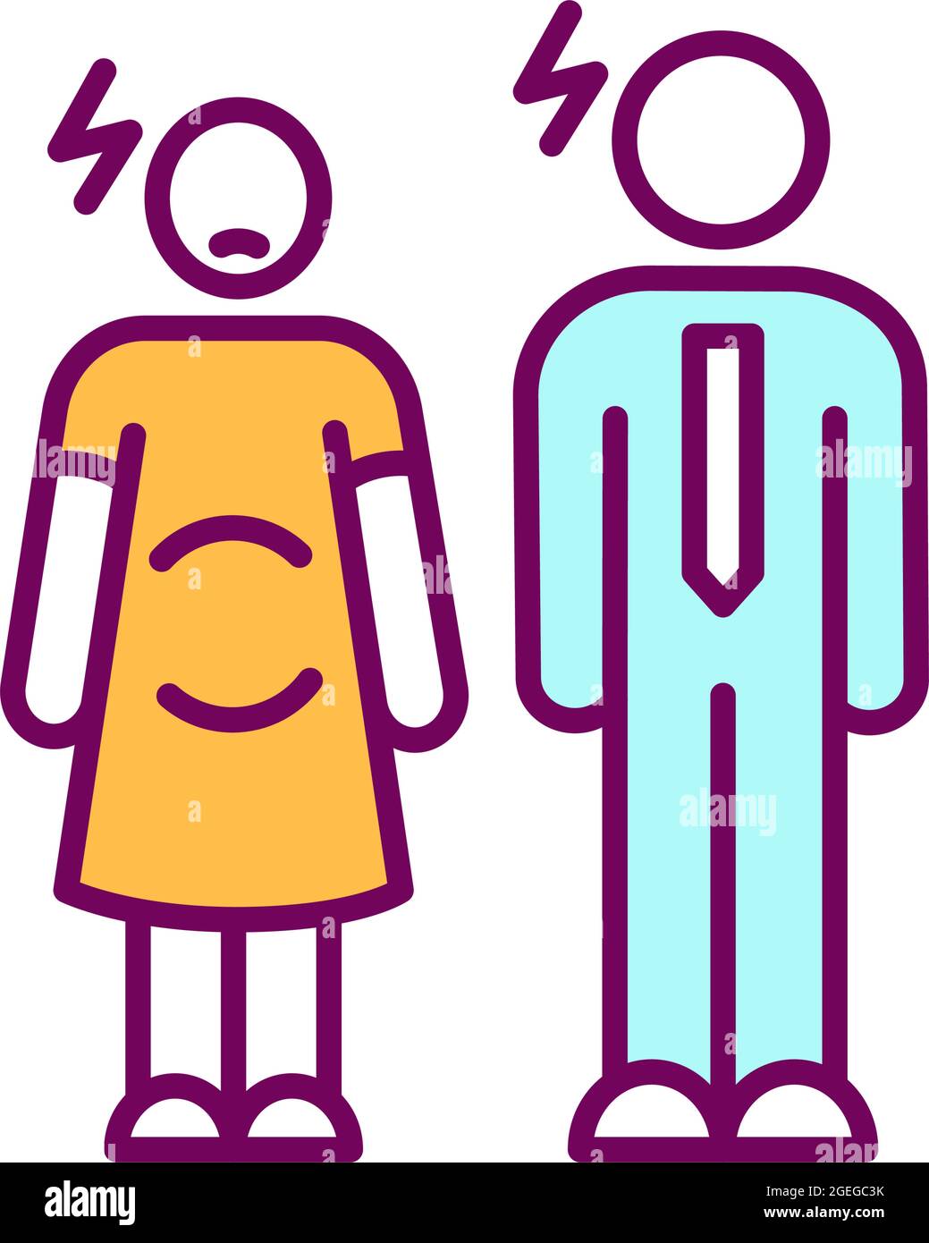 Pregnant woman and man RGB color icon Stock Vector Image & Art - Alamy