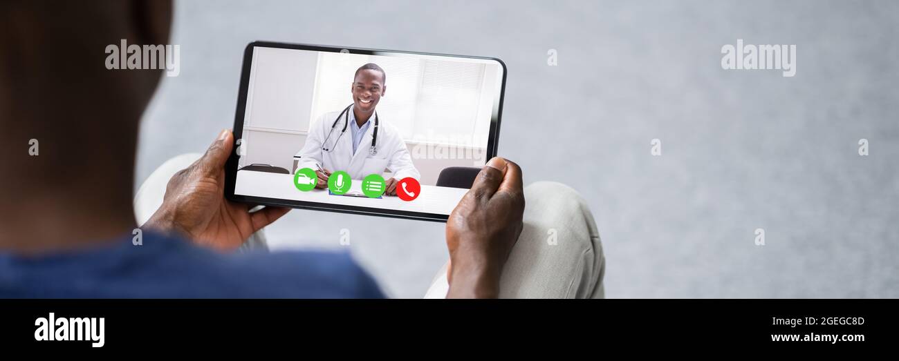 Remote medical meeting black doctor hi-res stock photography and images ...