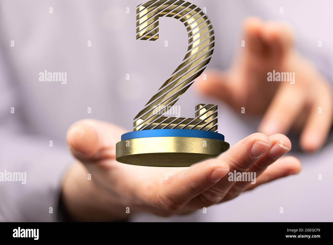Success 2nd place in hand Stock Photo - Alamy