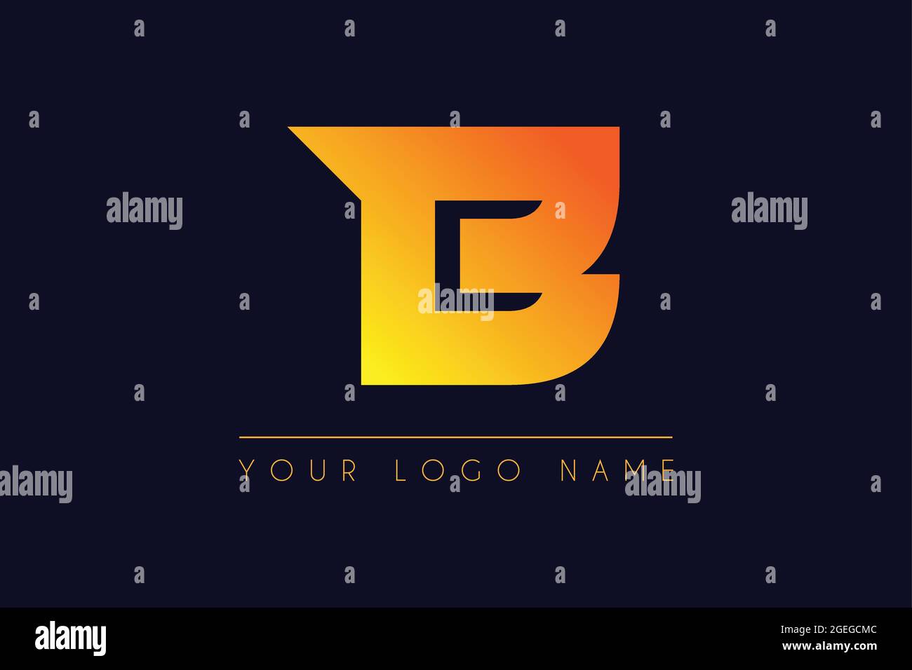 Initial Letter B Font with Gradient Color icon logo design illustration ...