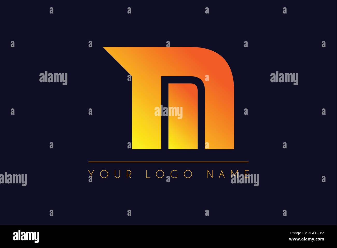 Initial Letter M Font with Gradient Color icon logo design illustration ...