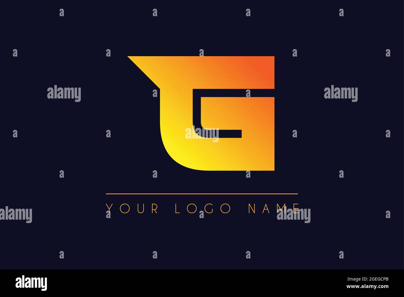 Initial Letter G Font with Gradient Color icon logo design illustration ...