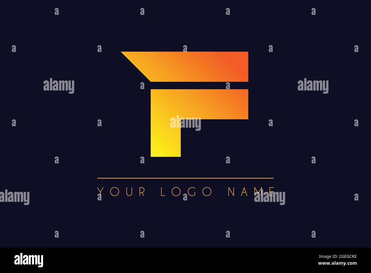 Initial Letter F Font with Gradient Color icon logo design illustration ...