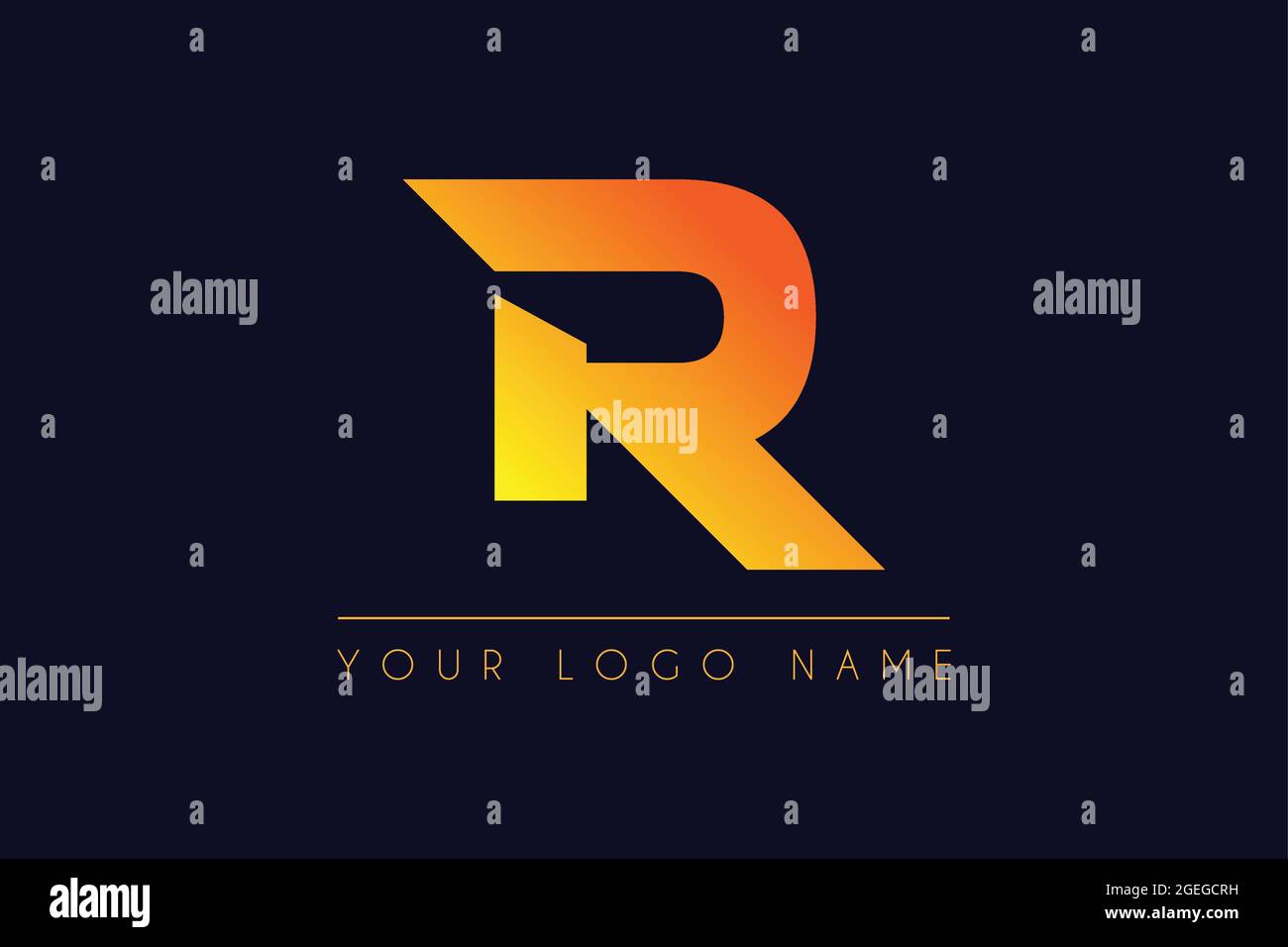 Initial Letter R Font with Gradient Color icon logo design illustration ...