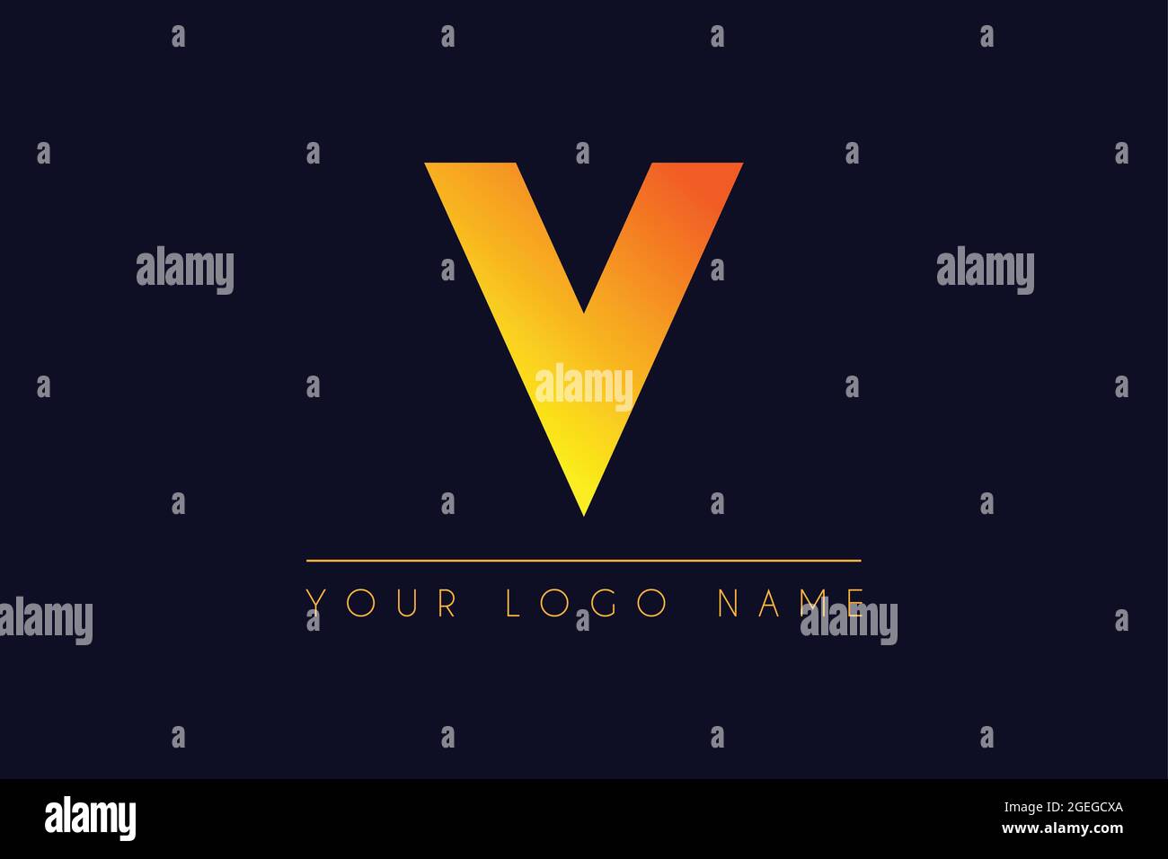 Initial Letter V Font with Gradient Color icon logo design illustration ...