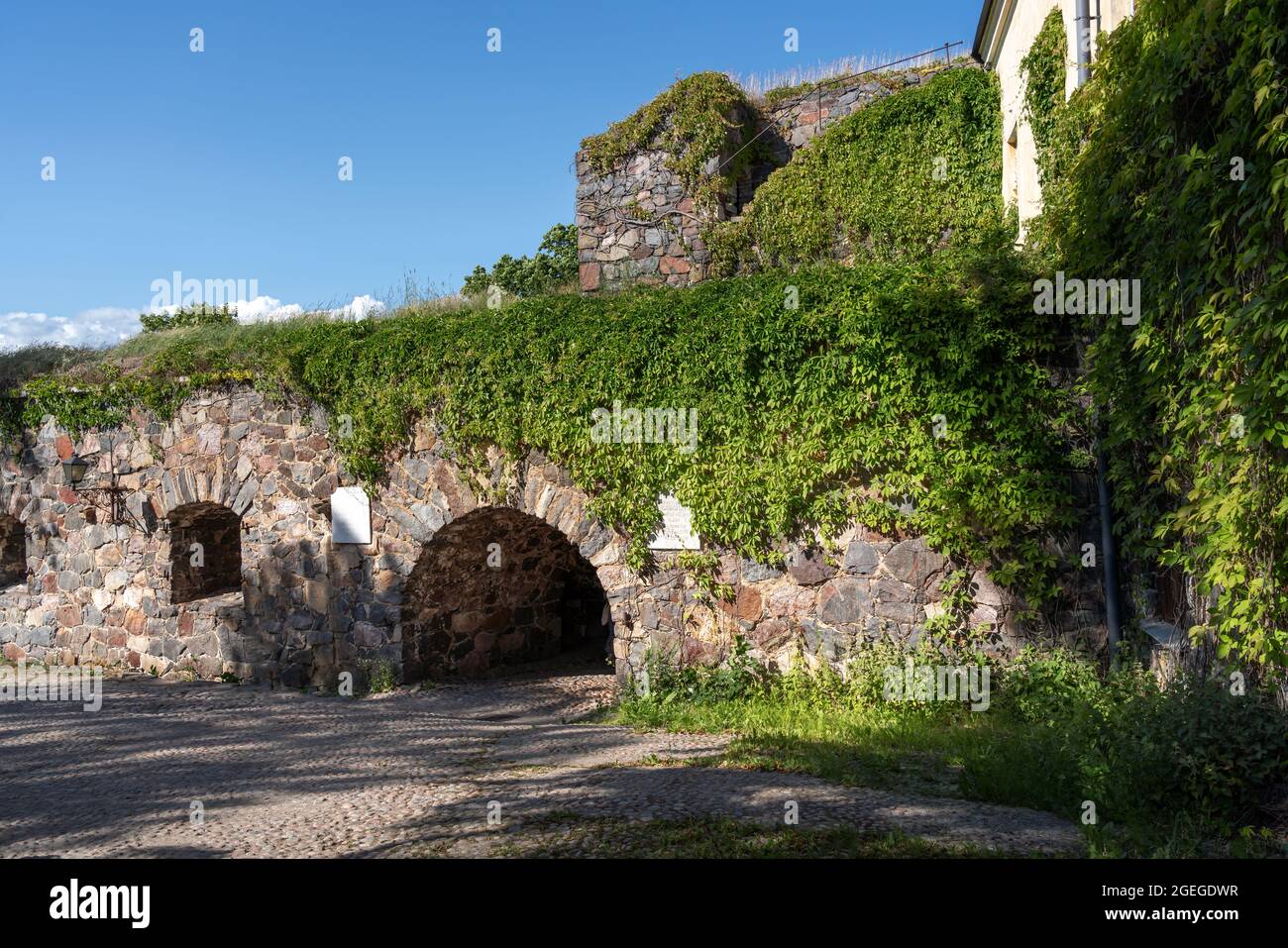 Walls at Fortress of Suomenlinna near the Great Courtyard - Helsinki ...