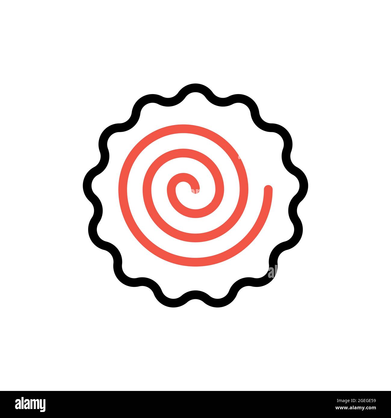 Narutomaki or kamaboko surimi vector outline icon Stock Vector Image ...