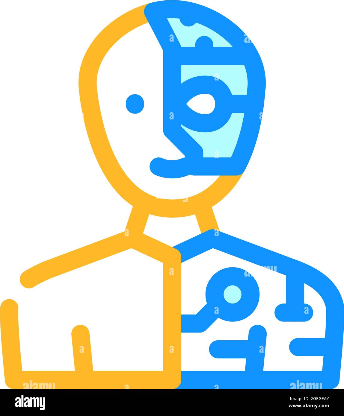 cyborg fantasy character color icon vector illustration Stock Vector ...