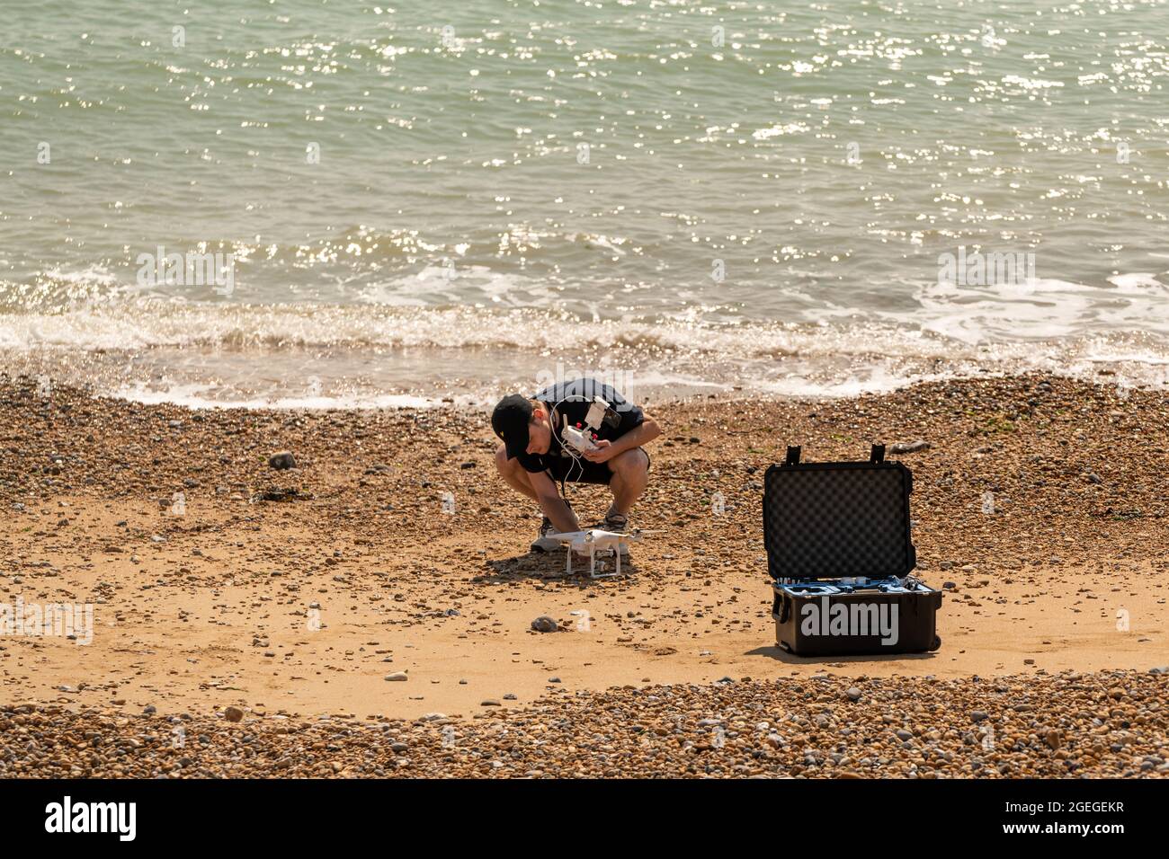 Drone being landed by case hi-res stock photography and images - Alamy
