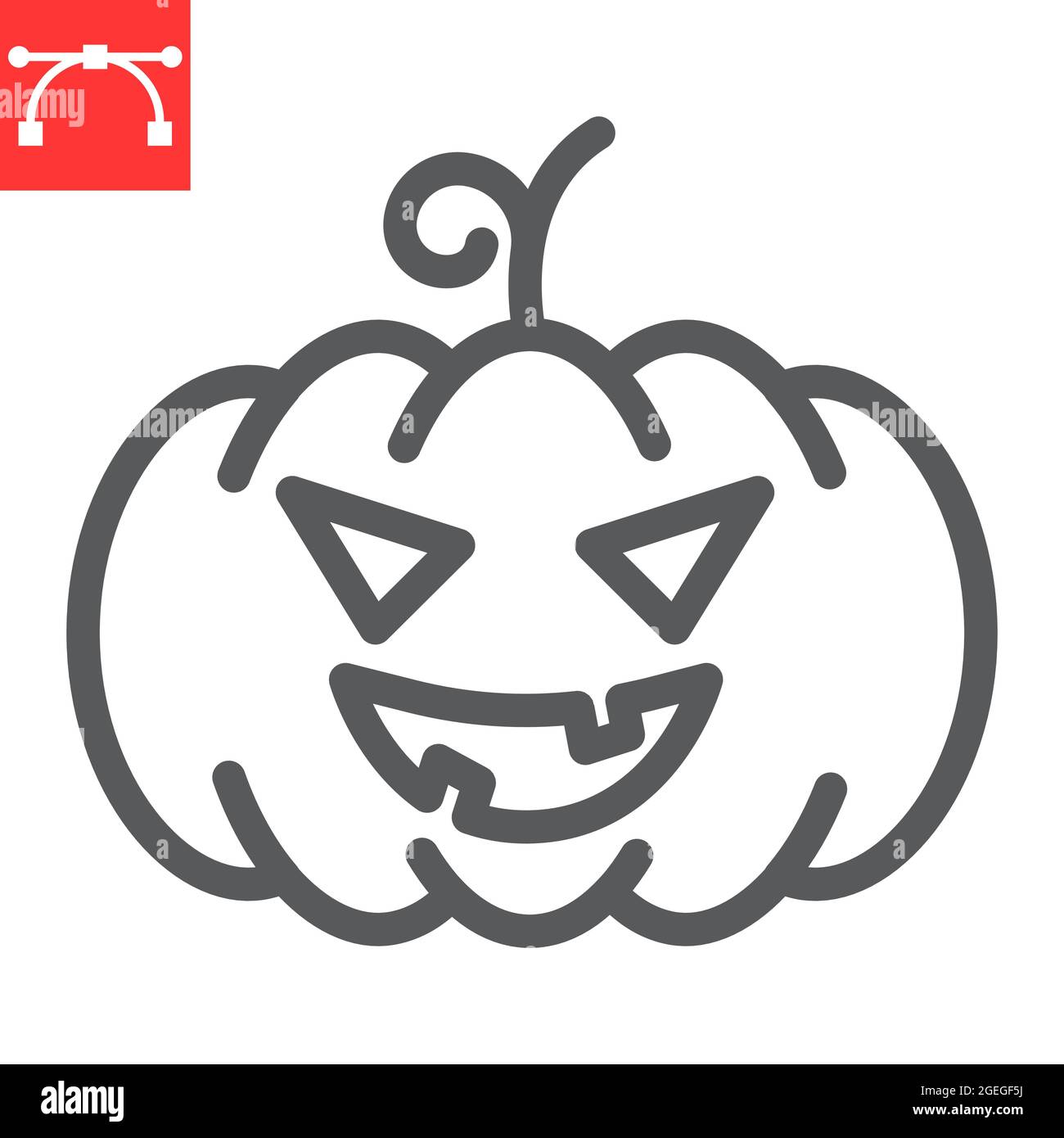 Halloween pumpkin line icon, holiday and halloween, pumpkin vector icon ...