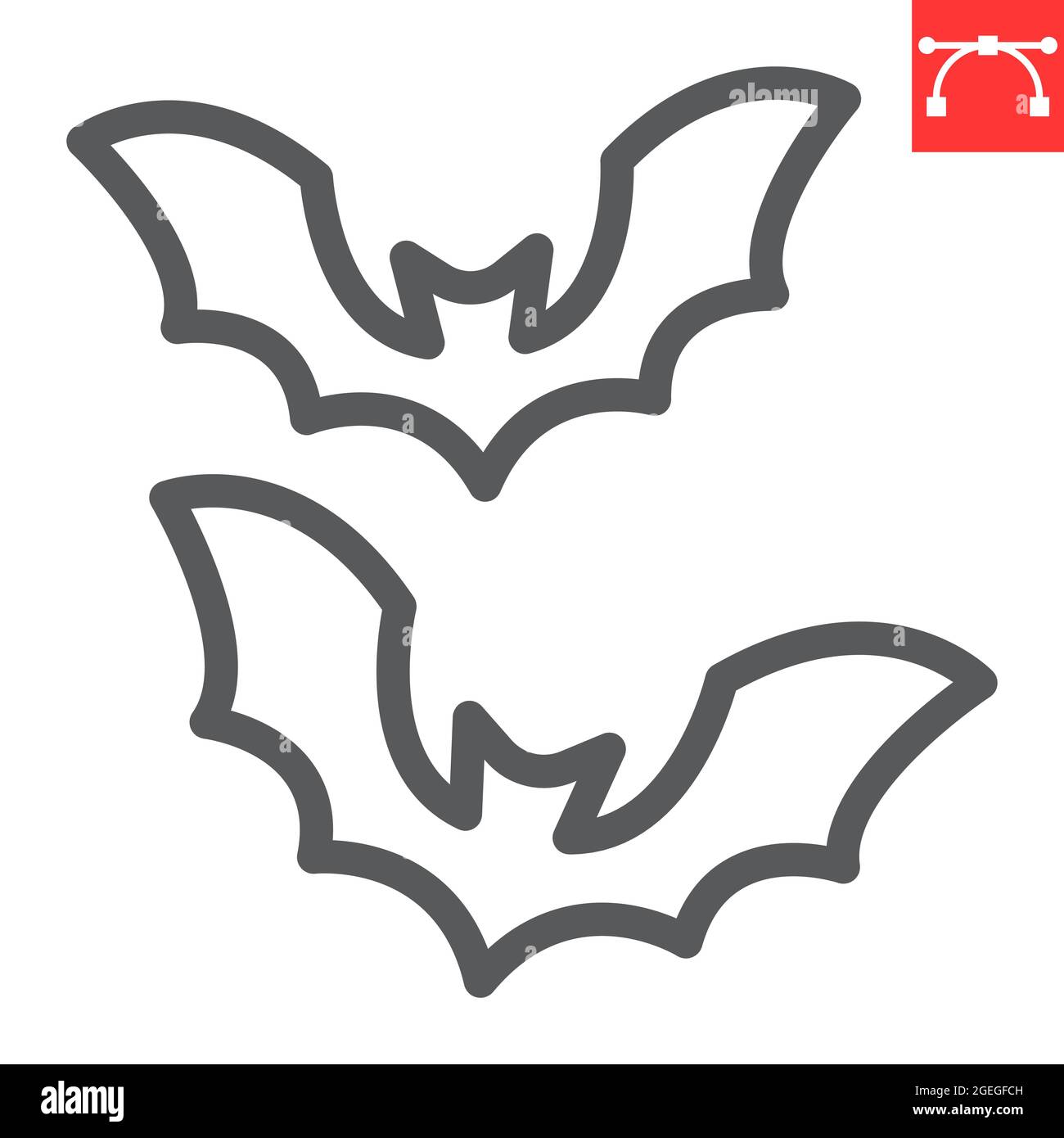 Bat line icon, holiday and halloween, bats vector icon, vector graphics ...
