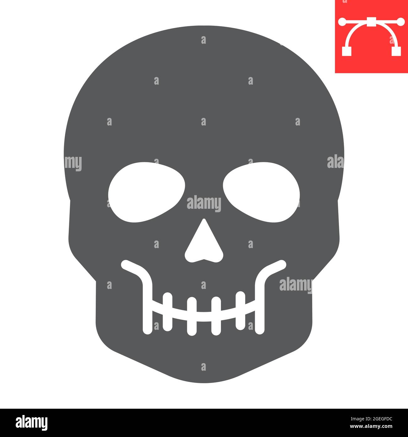 Skull glyph icon, holiday and halloween, human skull vector icon ...