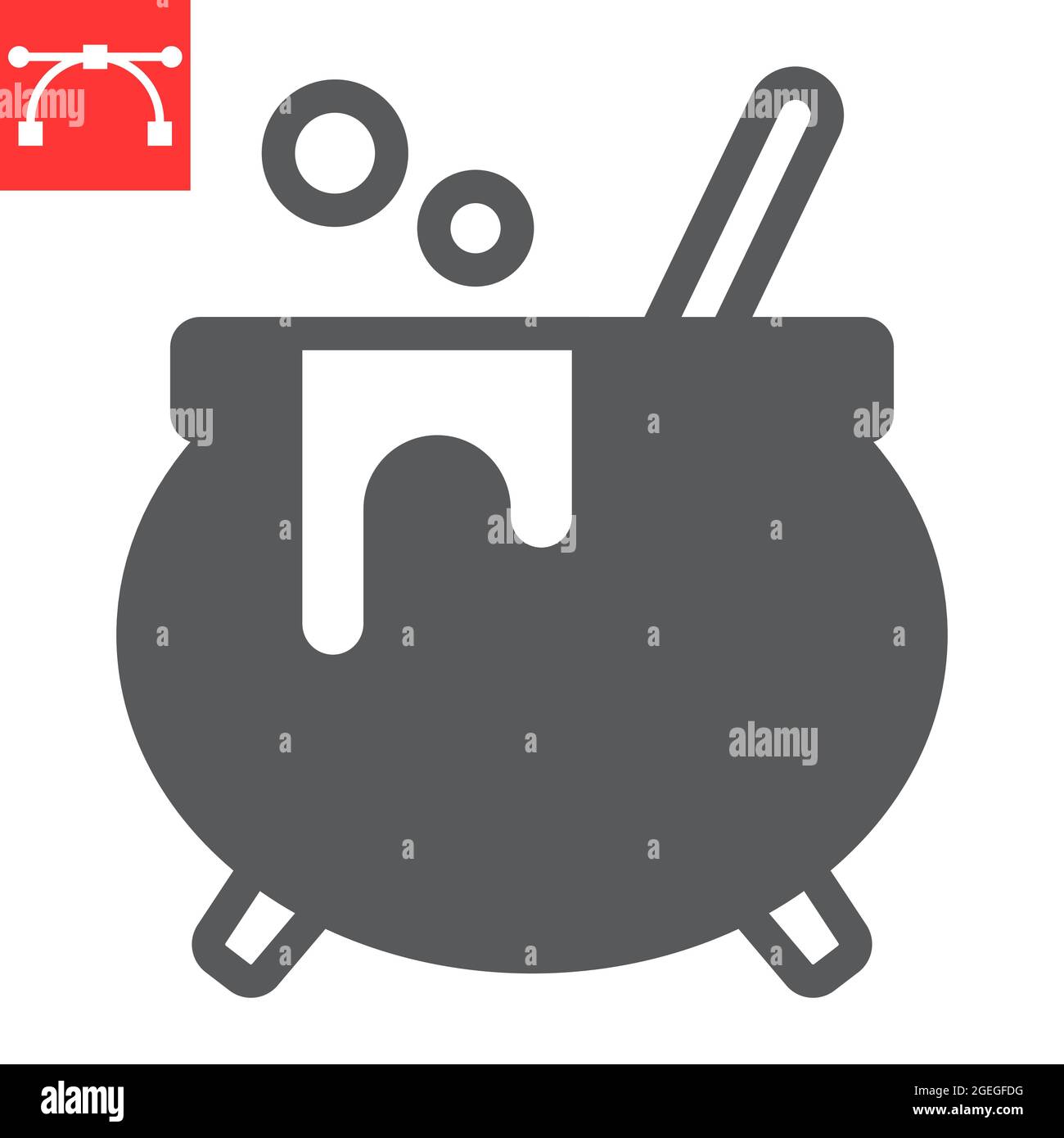 Witch cauldron glyph icon, holiday and halloween, witch pot vector icon ...